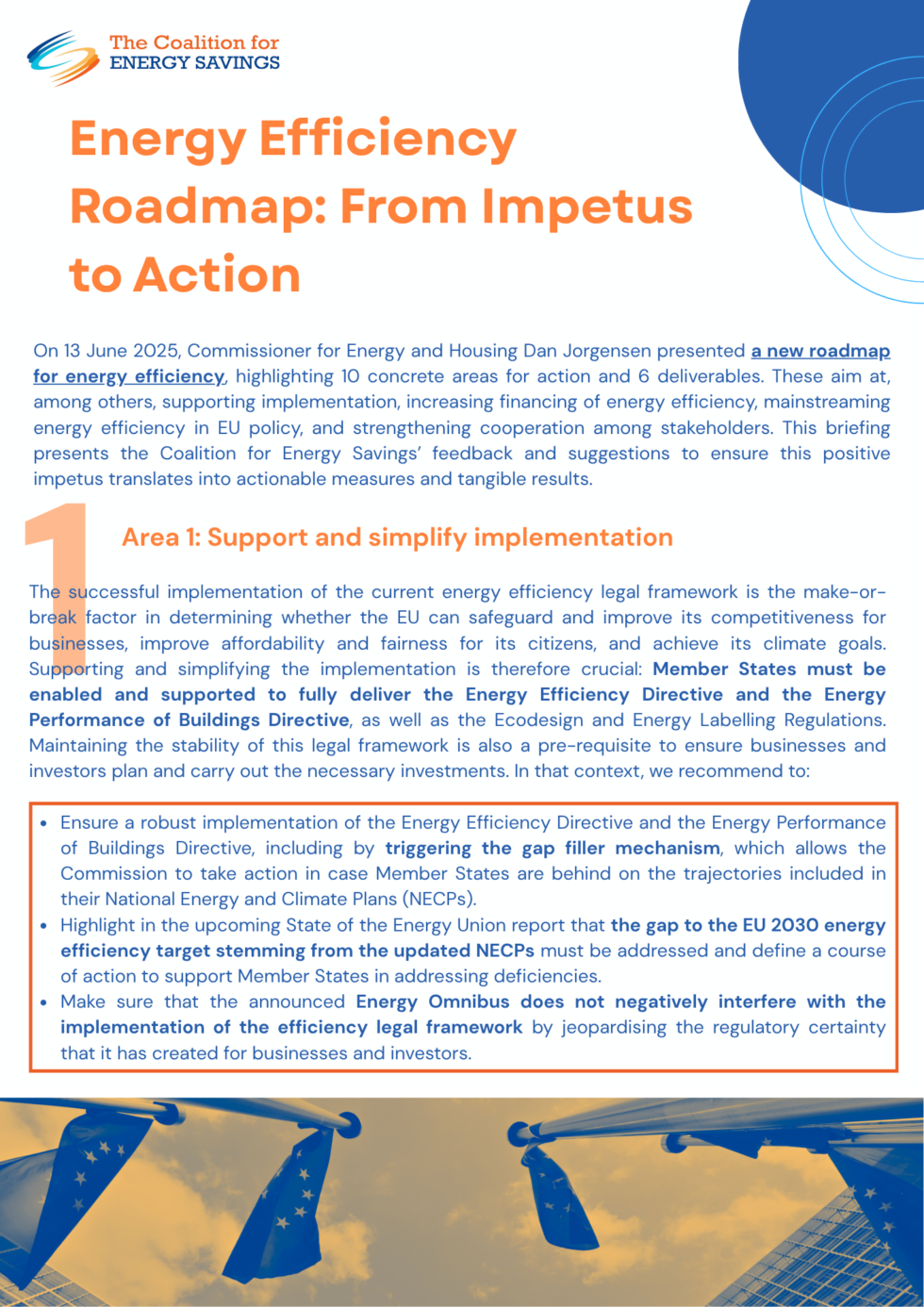 Energy Efficiency Roadmap: From Impetus to Action | The Coalition for ...